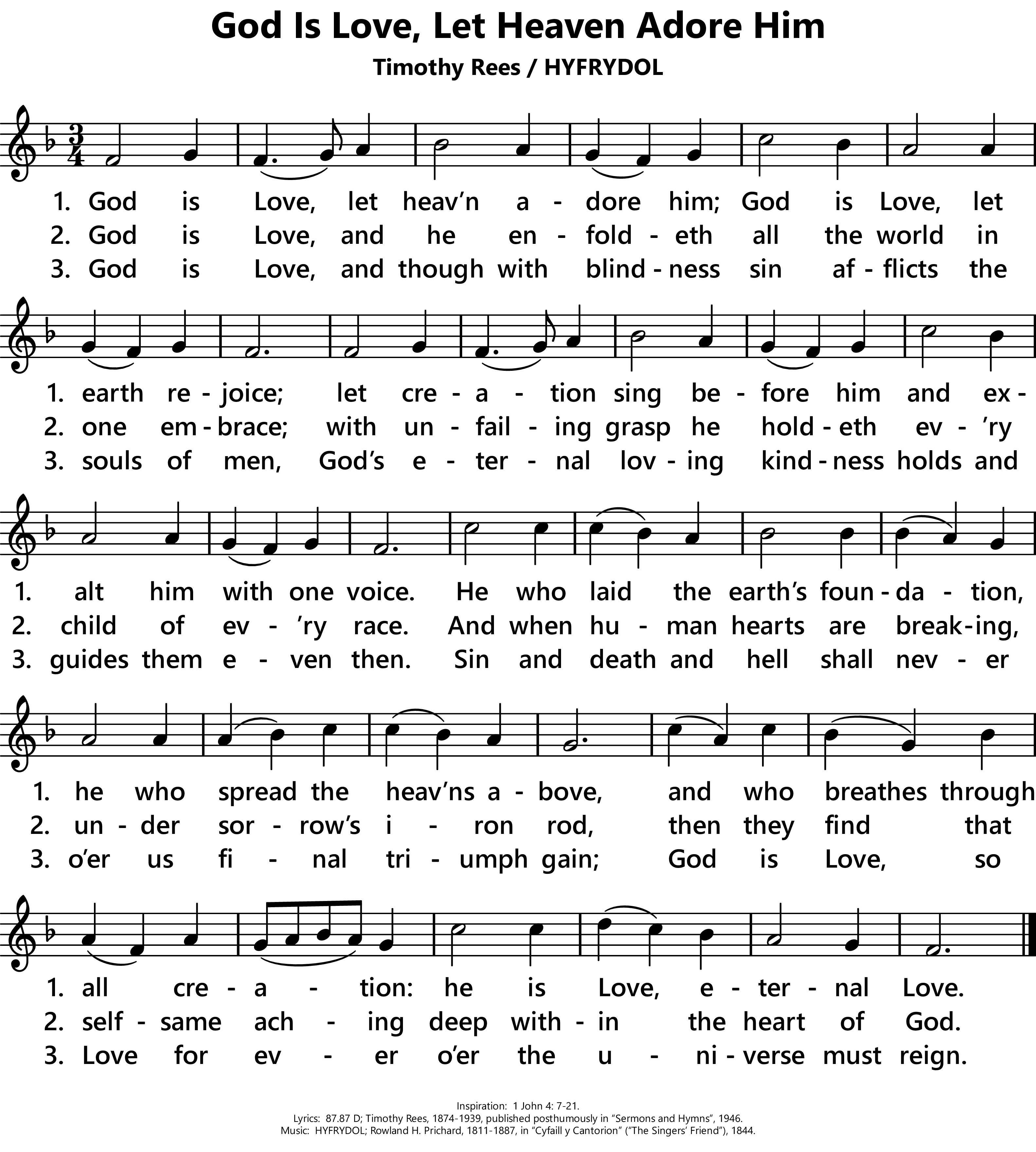 God Is Love, Let Heaven Adore Him [Timothy Rees]